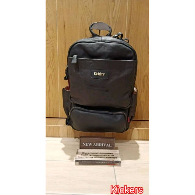 Kickers Leather Backpack for laptop | Shopee Malaysia