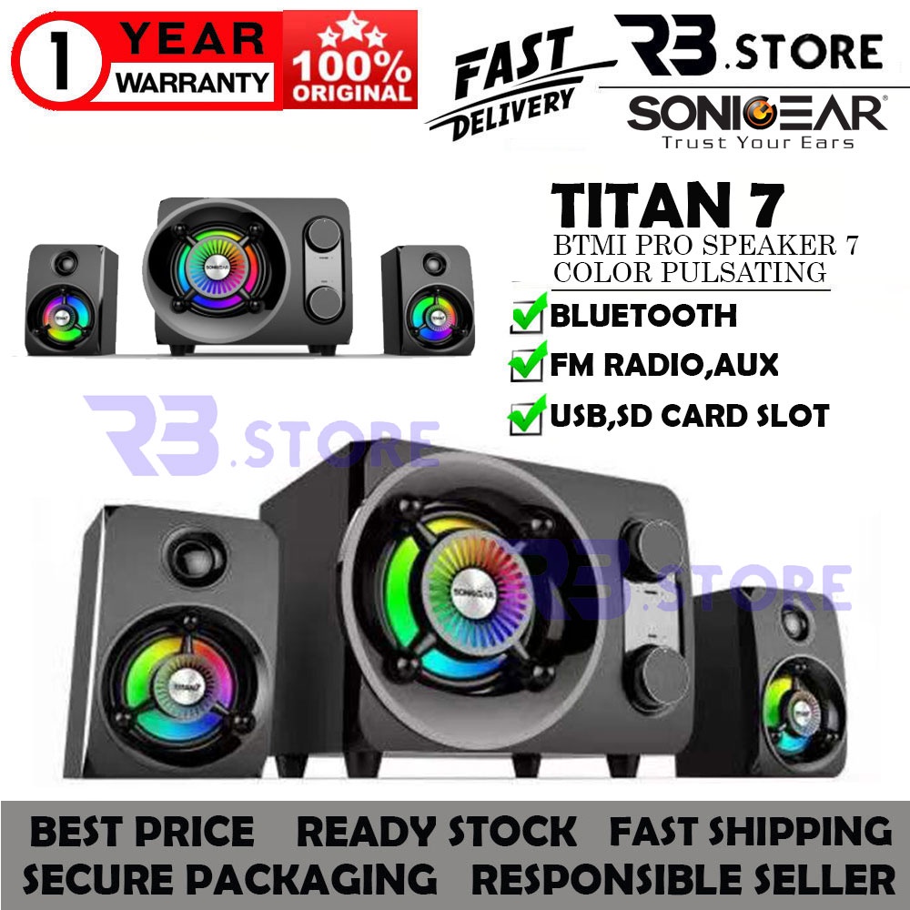 SonicGear Titan 7 Pro BTMI Bluetooth 2.1 Speaker with Aux, SD Card, FM ...