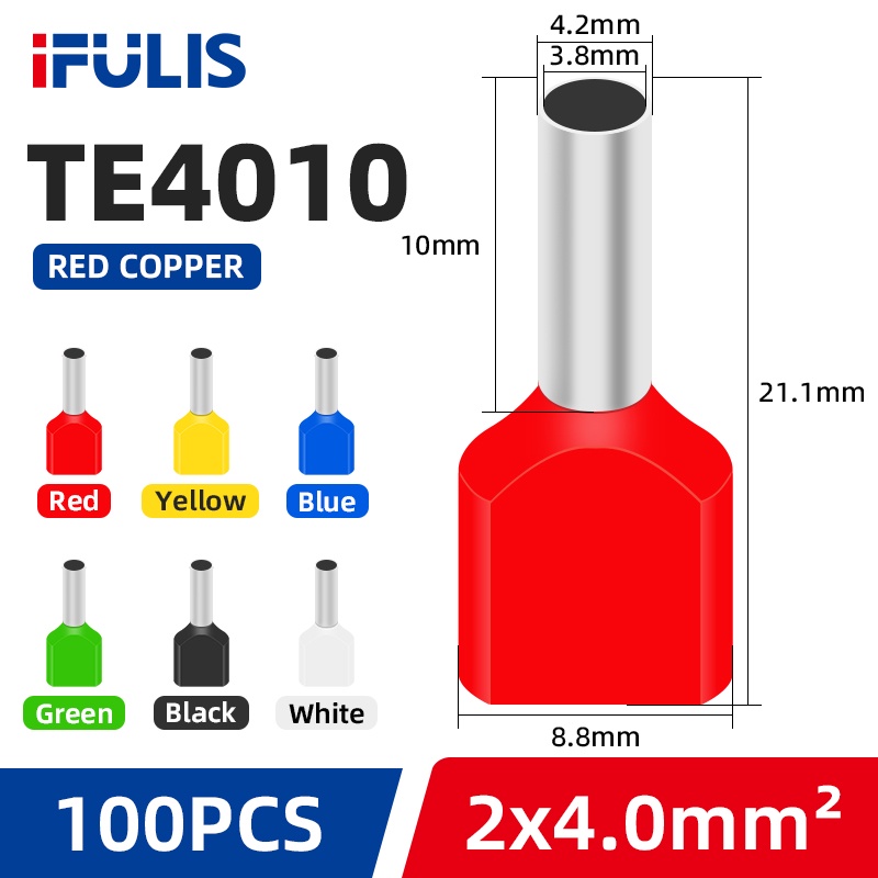 TE0508 TE1508 TE2508 Tubular Crimp Terminal Electrical Wire Insulated ...