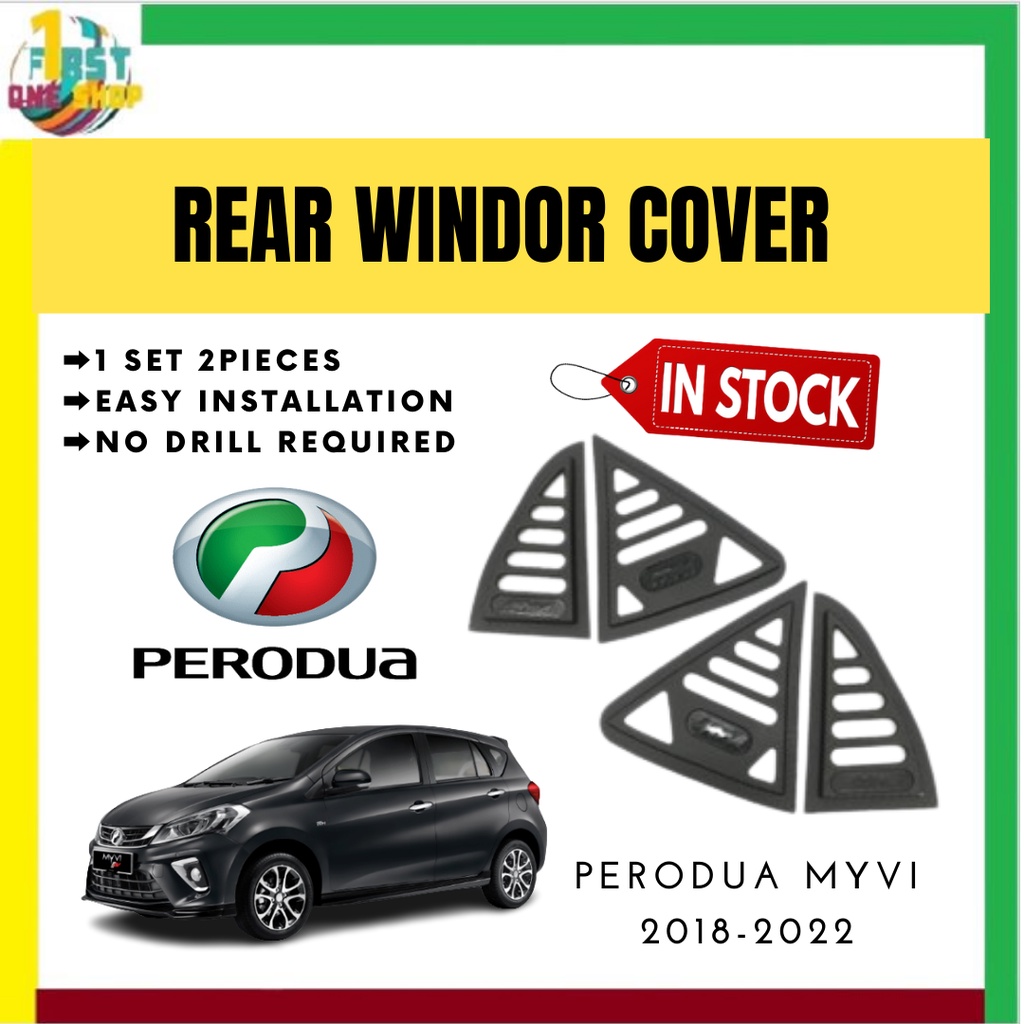 Perodua Myvi 2018-2023 2pcs Window Side Louver Cover-Carbon Look Rear ...