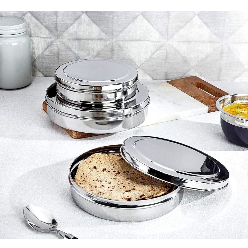 3in 1 set stainless steel chocolate box/food storage container/silver ...