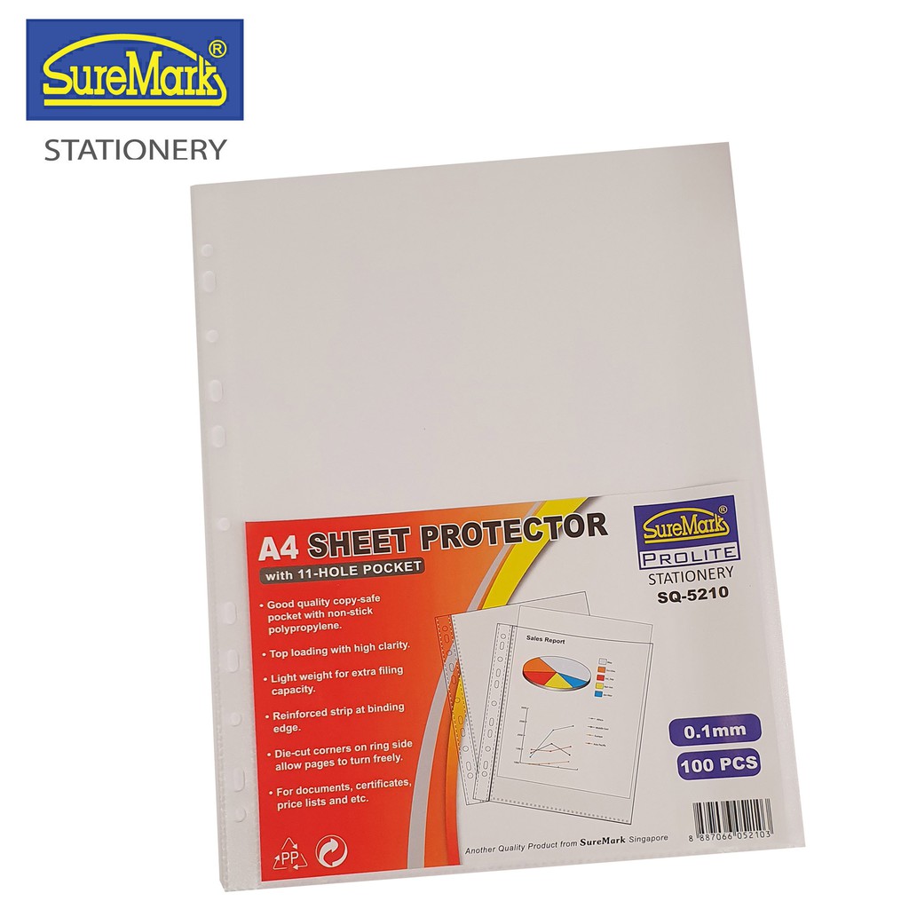 SureMark-Prolite-Sheet Protector A4 (0.06mm & 0.10mm)(100's/pkt ...