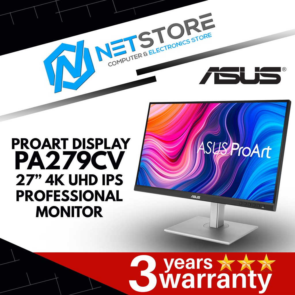 ASUS PROART DISPLAY PA279CV 27" 4K UHD IPS PROFESSIONAL MONITOR ...