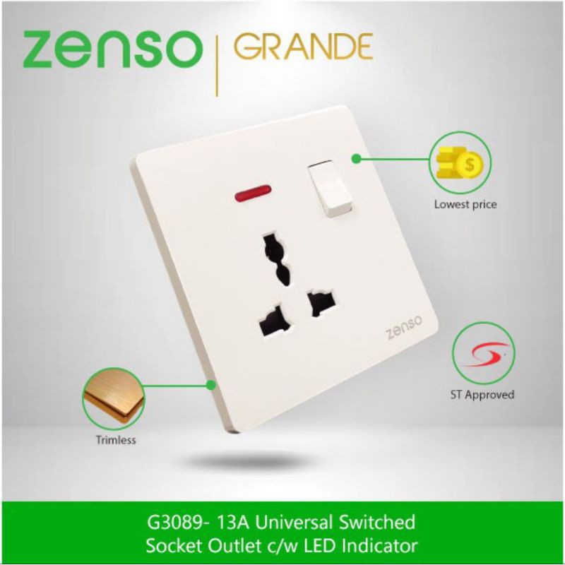 Zenso Grande Switches & Sockets - White Color & Gold Color & Galaxy ...