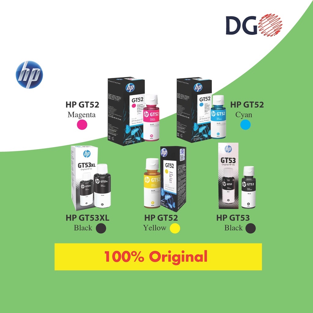 ORIGINAL HP GT53/ 52 / GT 53 XL Original Bottle Ink | Shopee Malaysia