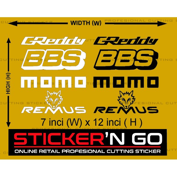 STICKER CUTTING CUSTOM GREDDY BBS MOMO REMUS DESIGN | Shopee Malaysia
