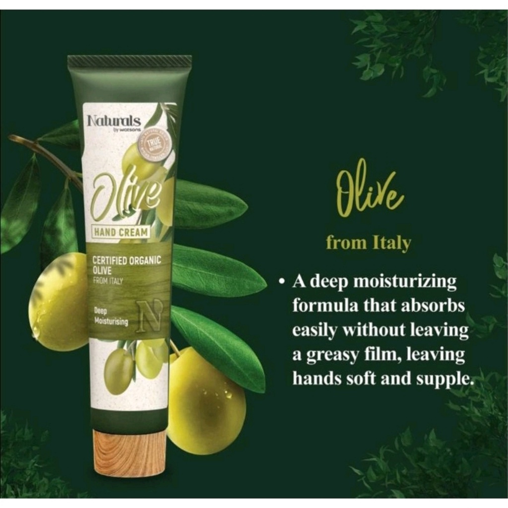 Naturals by Watson Hand Cream Lotion 30ml Krim Losyen Tangan Rose Olive ...