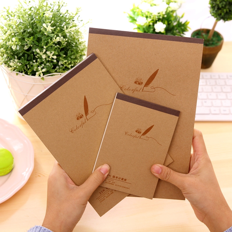 Kraft Paper Cover Drawing Book Notebook Office Design Draft Book Diary ...
