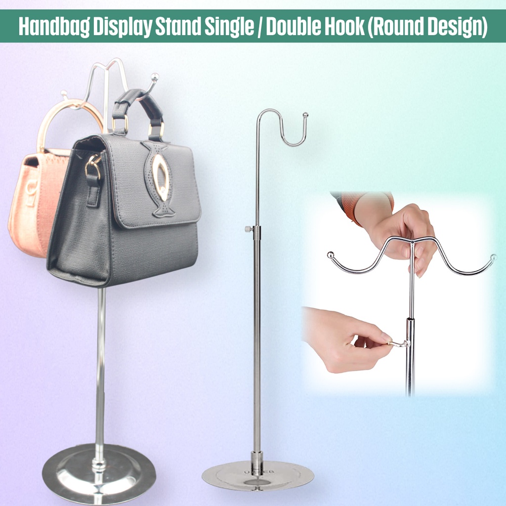 JME Ready Stock Handbag Stand Chrome Single Hook Double Hook | Shopee ...