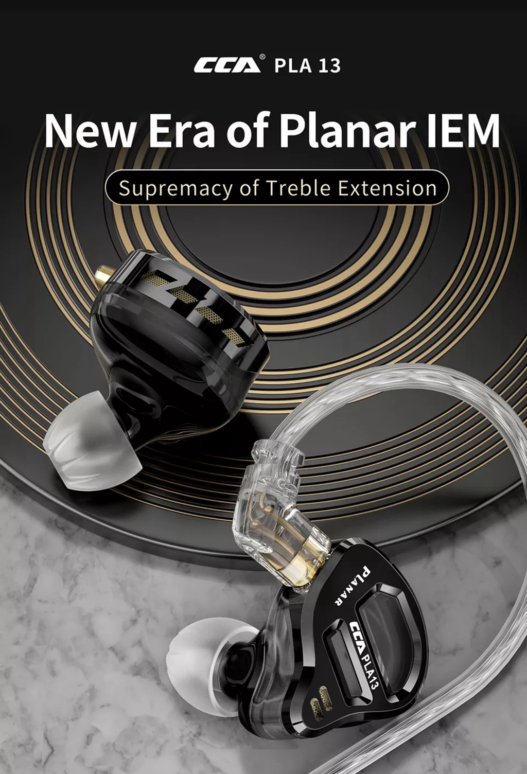 CCA PLA13 - Planar Magnetic Driver Audiophile Hifi In-ear Earphone ...