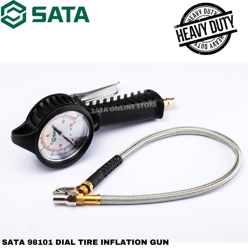 SATA 98101 DIAL TIRE INFLATION GUN / PRESSURE GAUGE / SATA PUMP ANGIN ...
