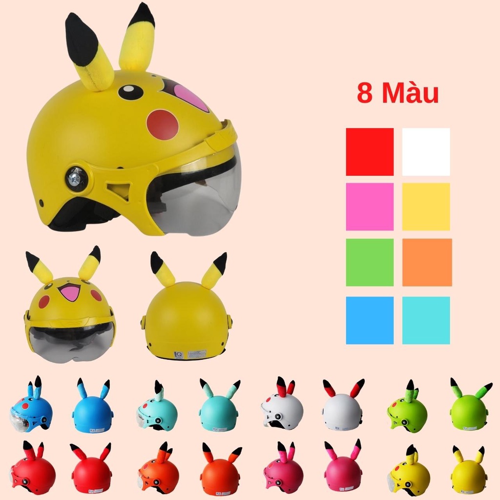 Pikachu CHILDREN'S HELMET 8 COLORS WITH GLASSES - SAFETY - STANDARD