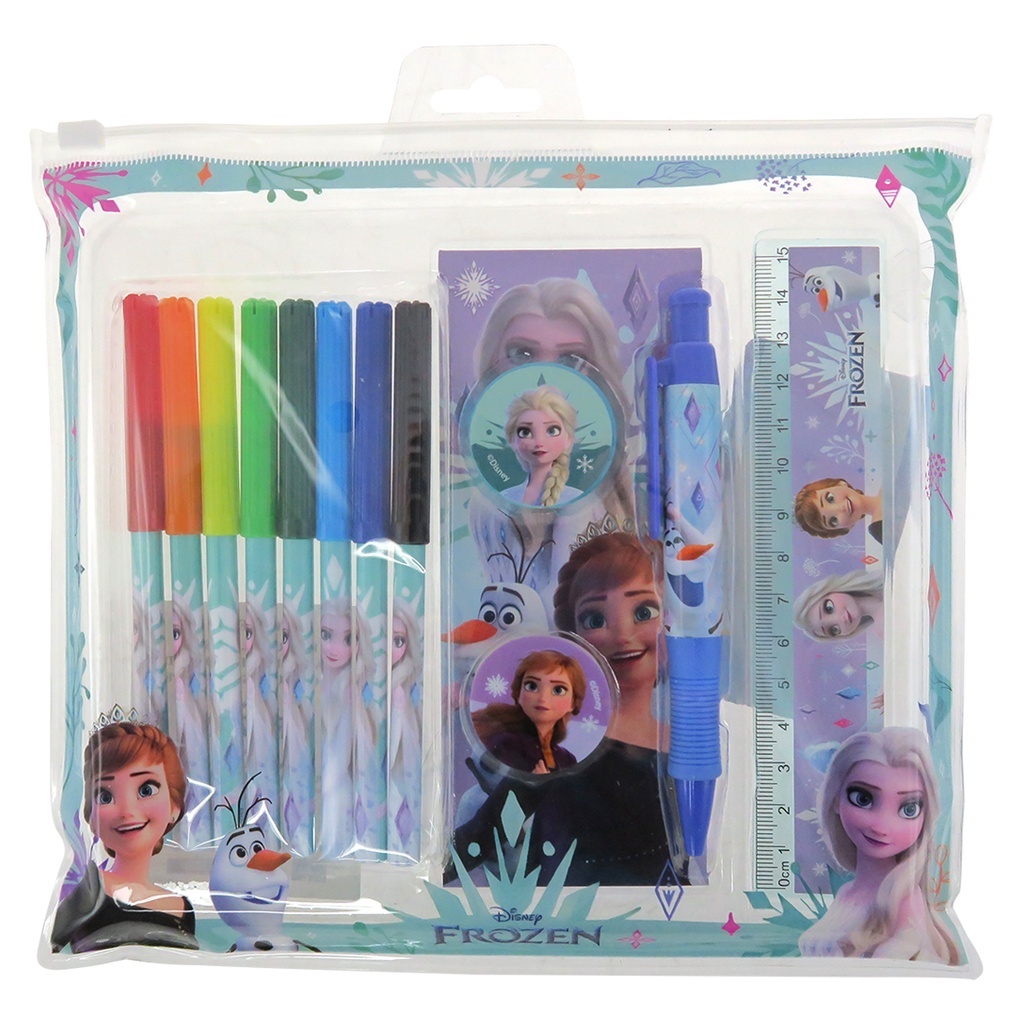 Disney Frozen 6 in 1 Stationary Set With PVC Transparent Bag - Blue ...