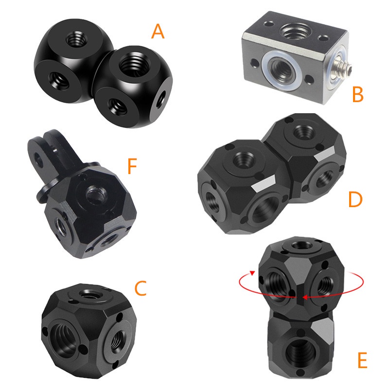 XT-XINTE Universal 1/4 3/8 Screw Hole Adapter Dual Magic Cubic Mount ...