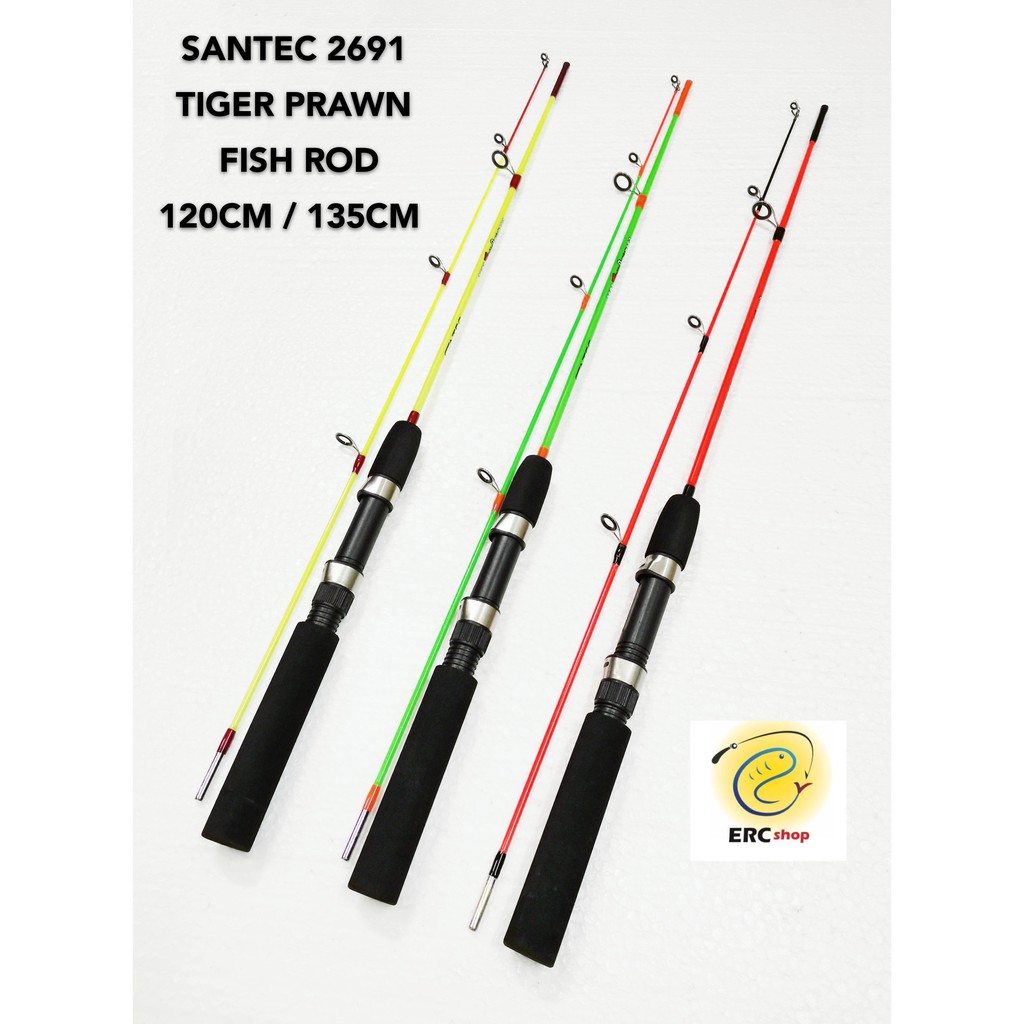 SANTEC 2691 120CM 135CM TIGER PRAWN FISH ROD JORAN PANCING UDANG IKAN ...