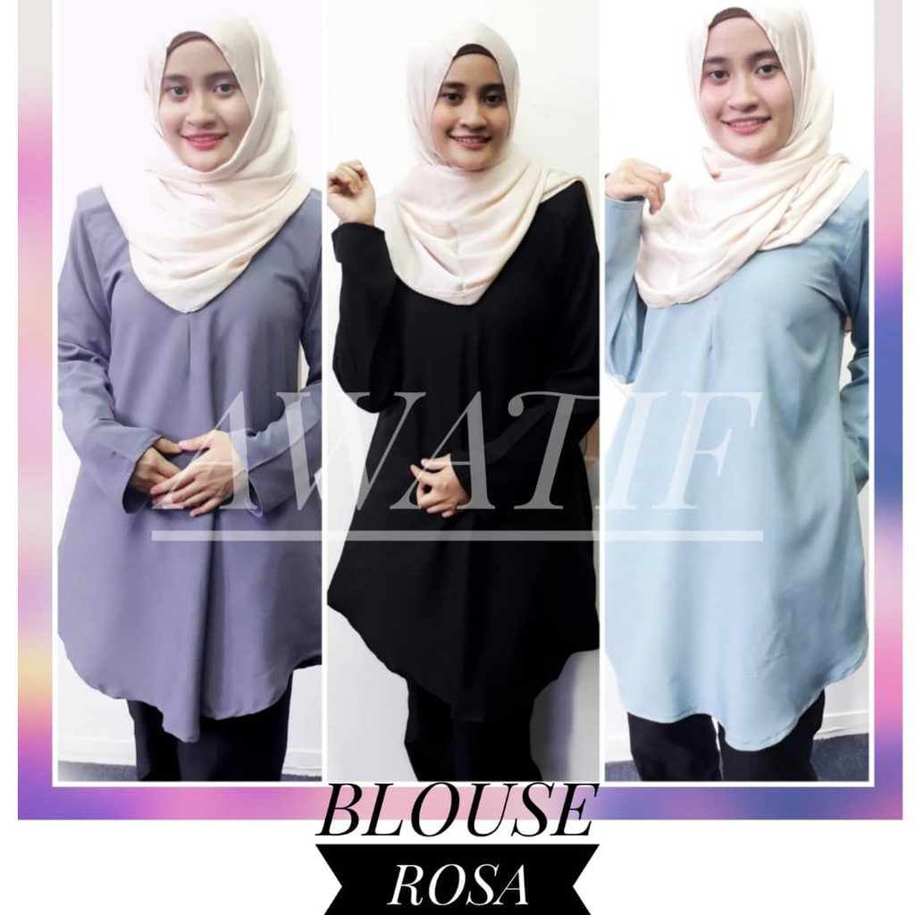 Blouse Muslimah Labuh Simple Murah Blouse Awatif Blouse Women Baju Raya ...