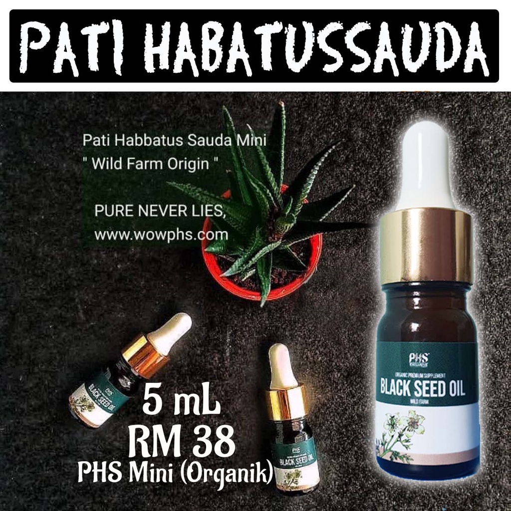 💢FREE DROPPER BOTTLE💢PHS PATI HABATUSSAUDA BLACK SEED OIL ORIGINAL (PHS ...