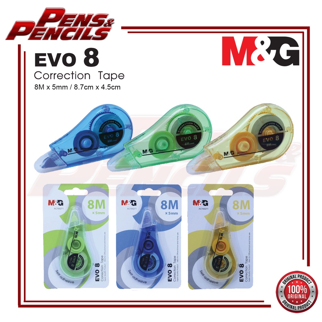 M&G EVO Correction Tape 8m×5mm ACT55271 / 55271 (1pc) | Shopee Malaysia