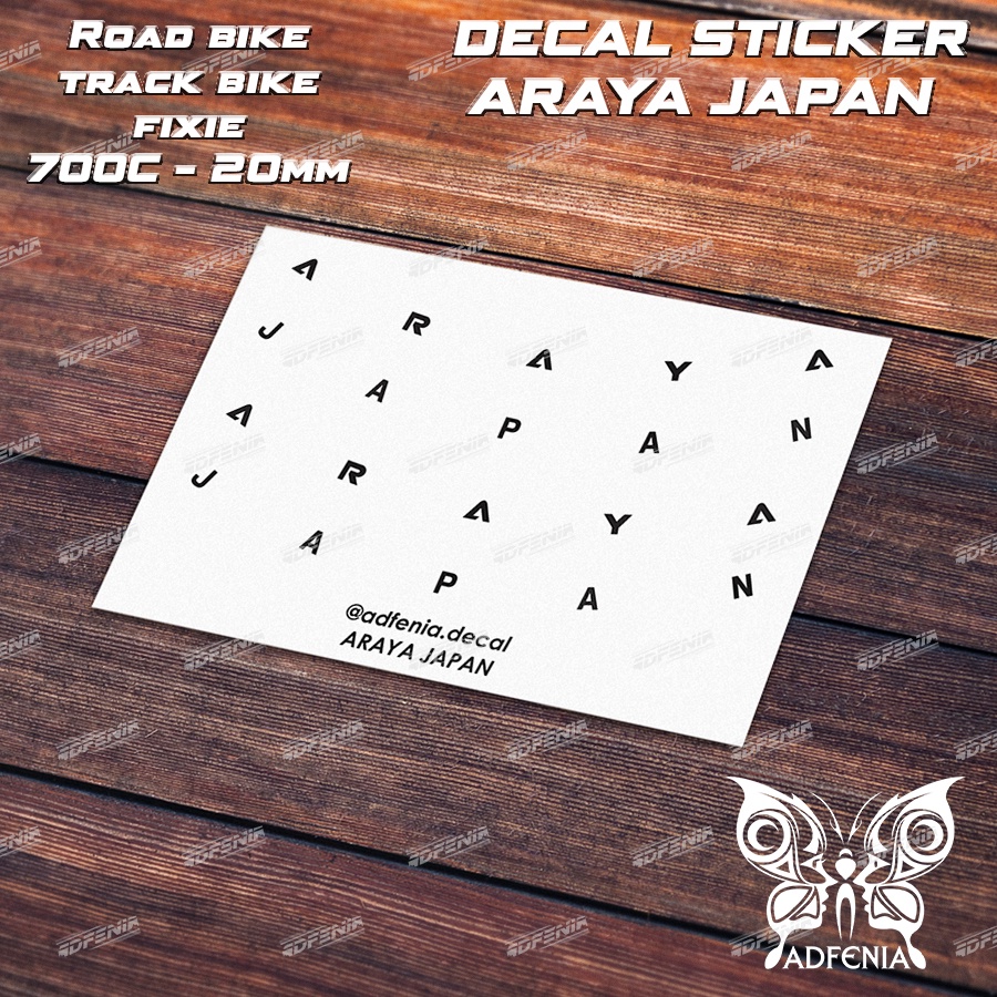 Araya Japan Fixed Gear Road BIke Fixie Track BIke Decal Sticker Araya ...