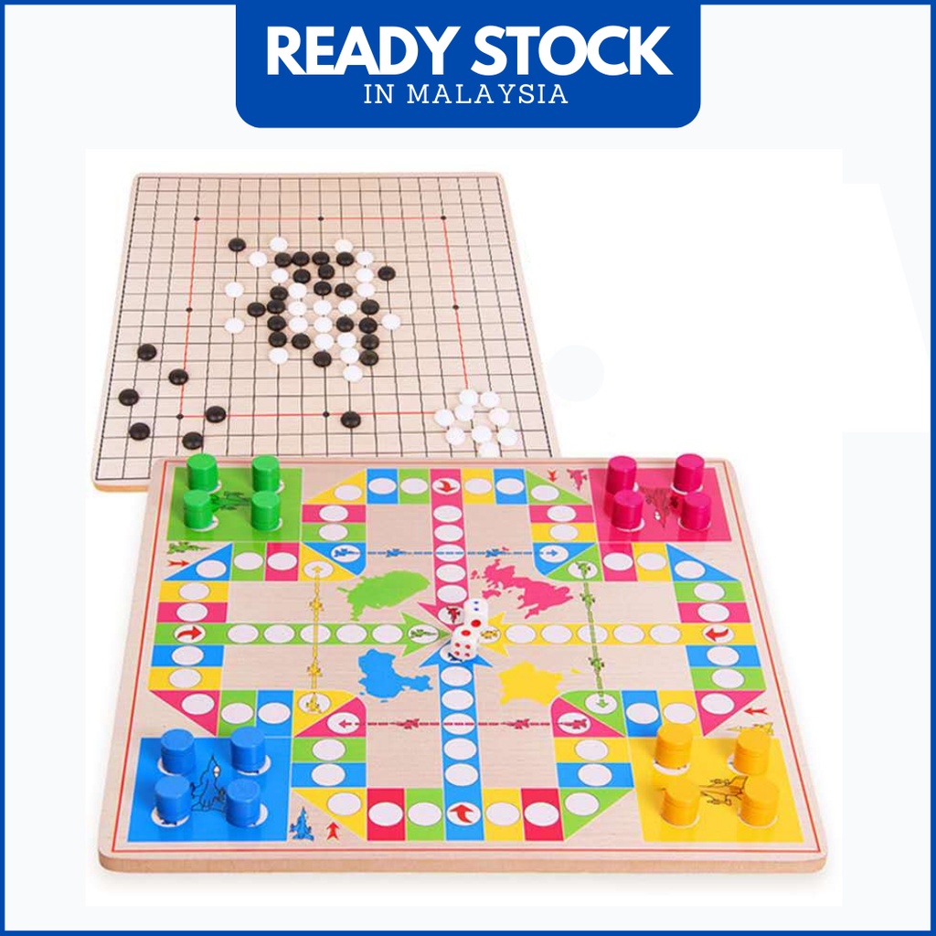 2 In 1 Papan Catur Interaktif Kayu Kanak / 2 In 1 Wooden Interactive ...