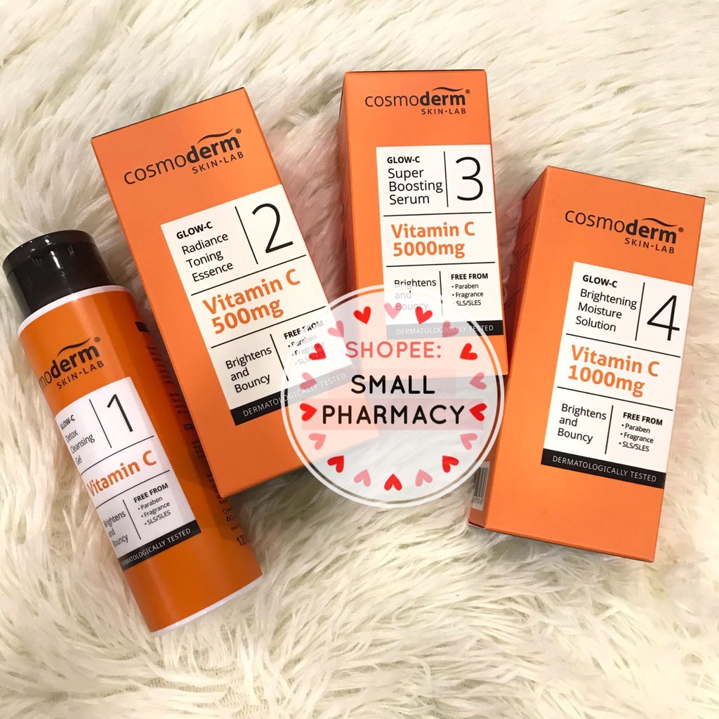 COSMODERM Glow-C Vitamin C (Cleansing Gel / Foam / Toning Essence ...