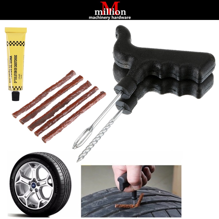 Car Motorcycle Bike Tubeless Tyre Tire Puncture Repair Kit / Set ...