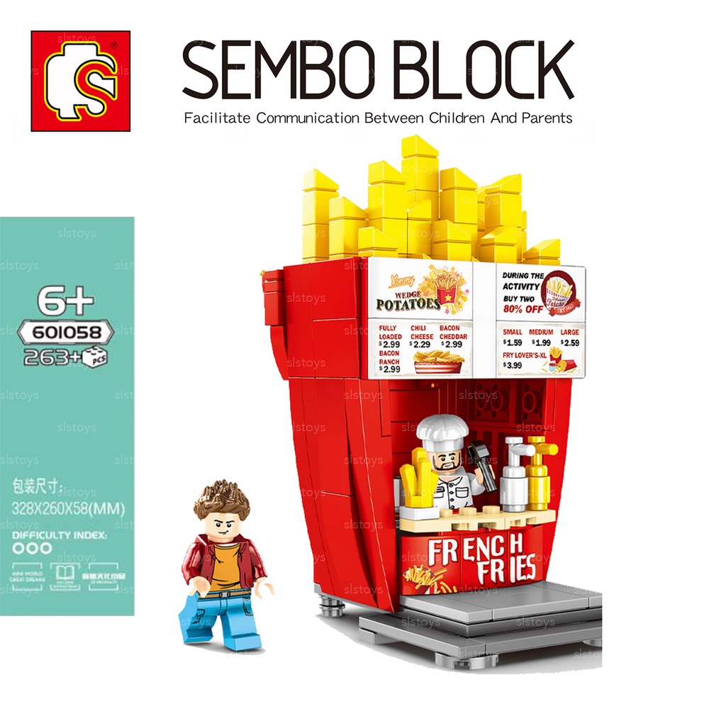 Sembo Block Building Street Series French Fries Fast Food Restaurant ...