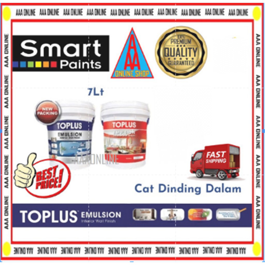 Smart Paints TOPLUS Emulsion Paint 7L for Interior Wall Finish - Cat ...