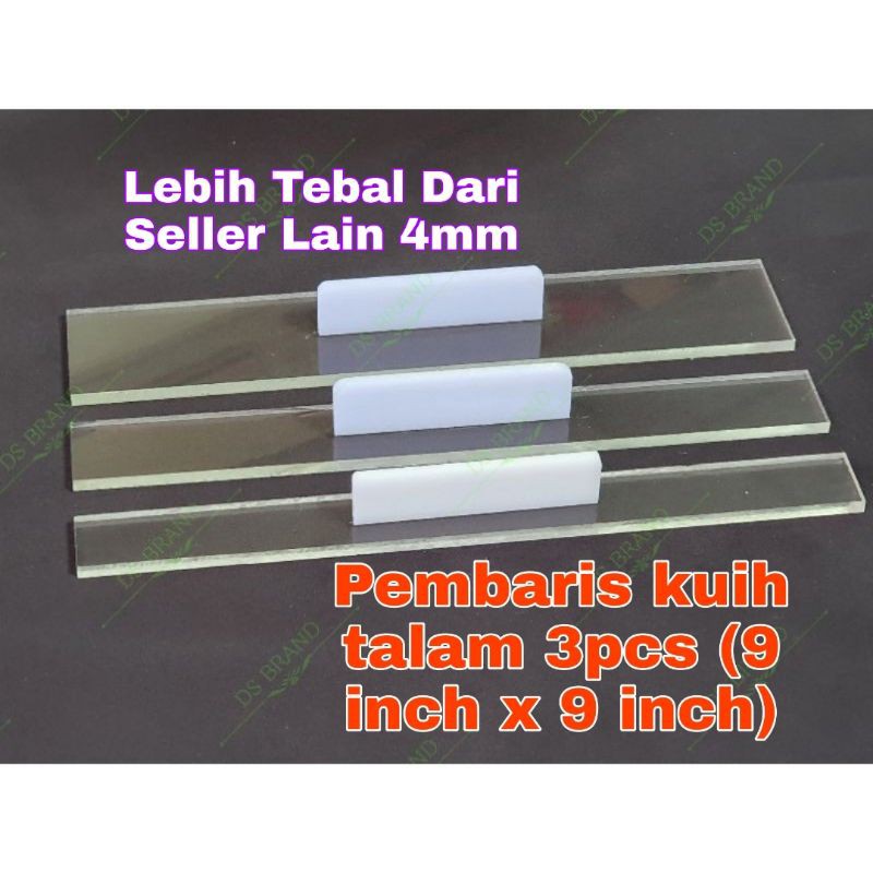 9 inch Pembaris kuih talam 3 pcs / puding / kek / agar-Agar / kek lapis ...