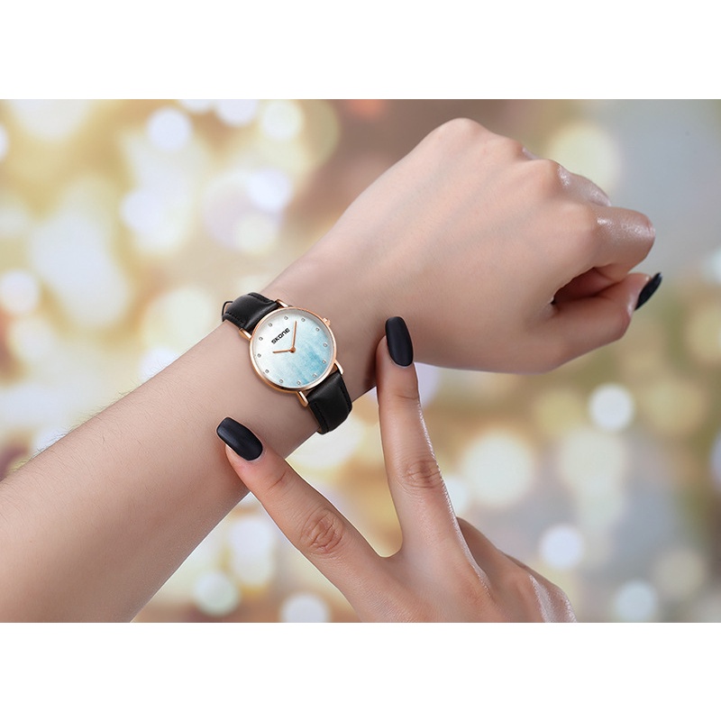New leisure light blue face watch Korean quartz watch | Shopee Malaysia