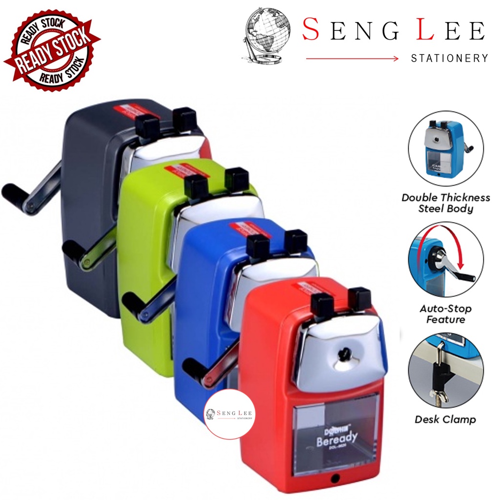 DOLPHIN Heavy Duty Metal Table Sharpener / Desk Pencil Sharpener With ...