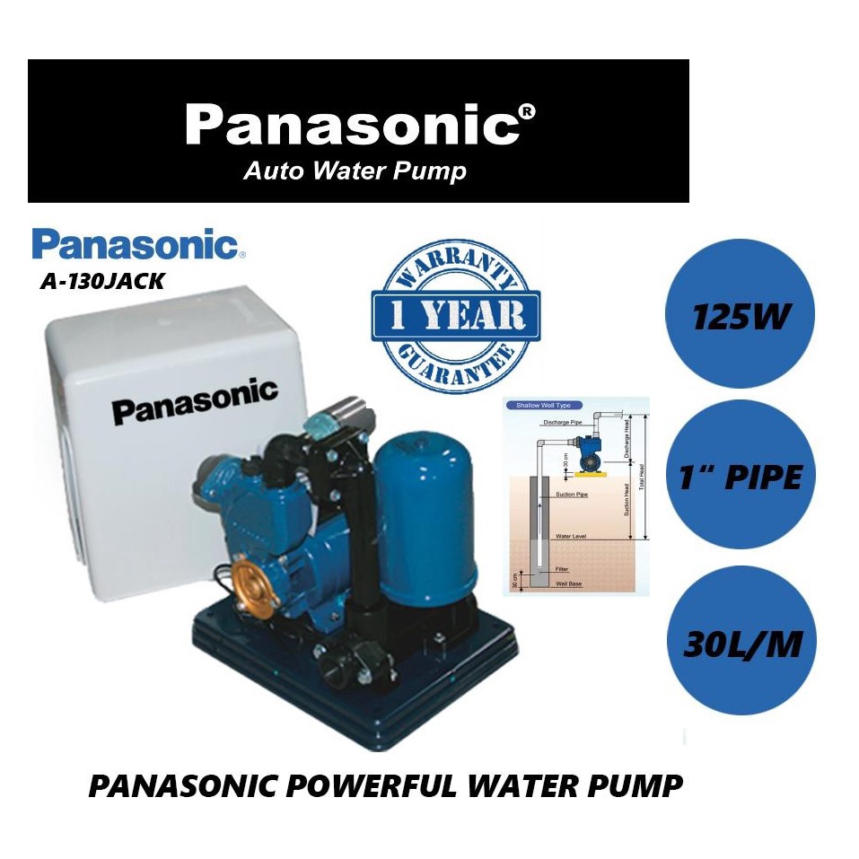 Panasonic 125-watt Automatic Super Jet Home Water Pump (A-130 Jack ...