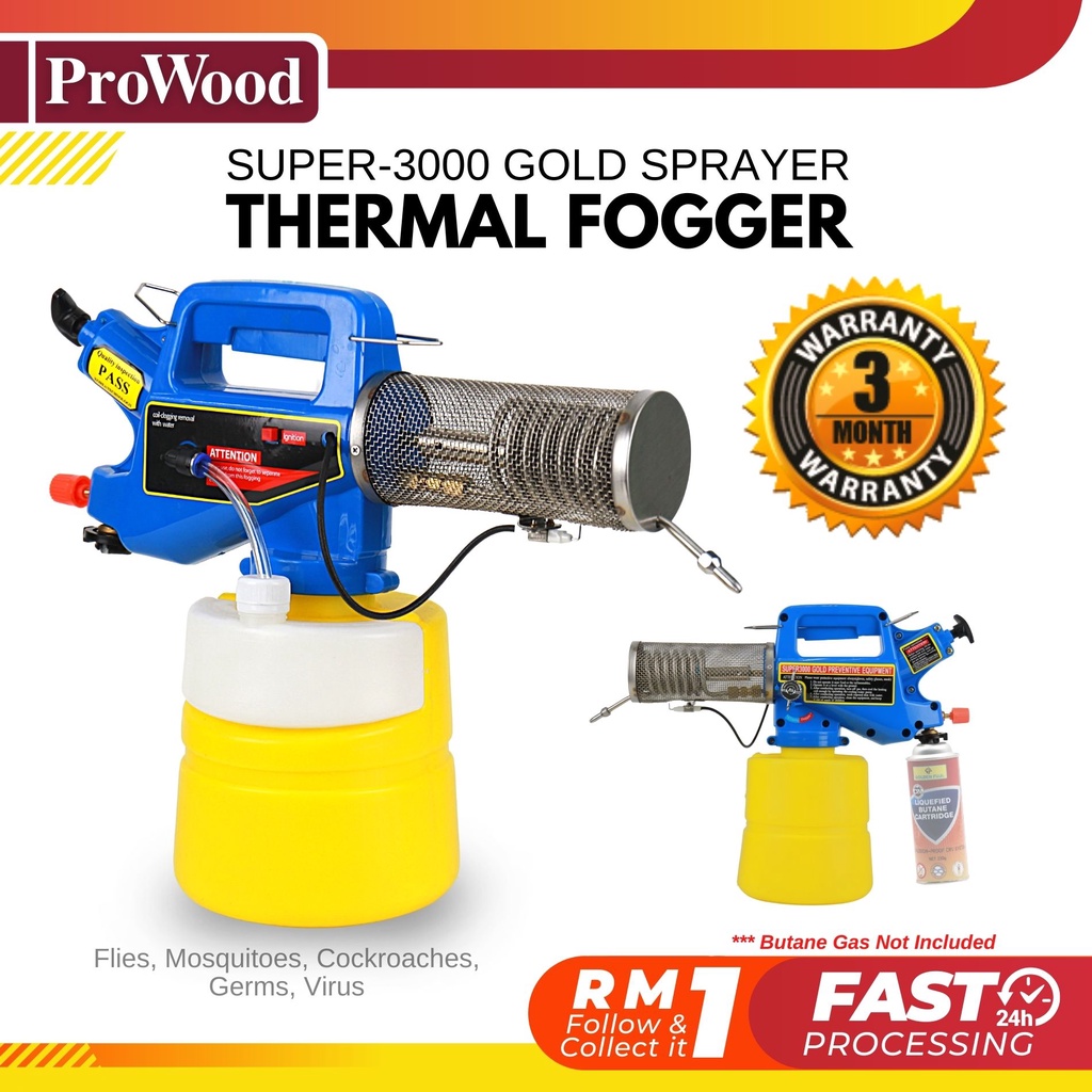 Super-3000 Gold Fogging Sprayer Mosquito Screen Thermal Fogger Mini Fog ...