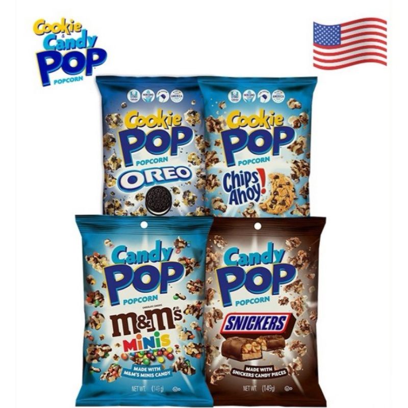 US Cookie & Candy Pop Popcorn Snickers / M&M's / Chips Ahoy / Oreo 149g ...