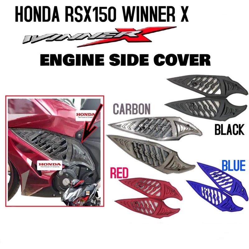 HONDA RSX150 ENGINE SIDE COVER CARBON AND COLOUR RSX WINNER X CRASH BAR ...