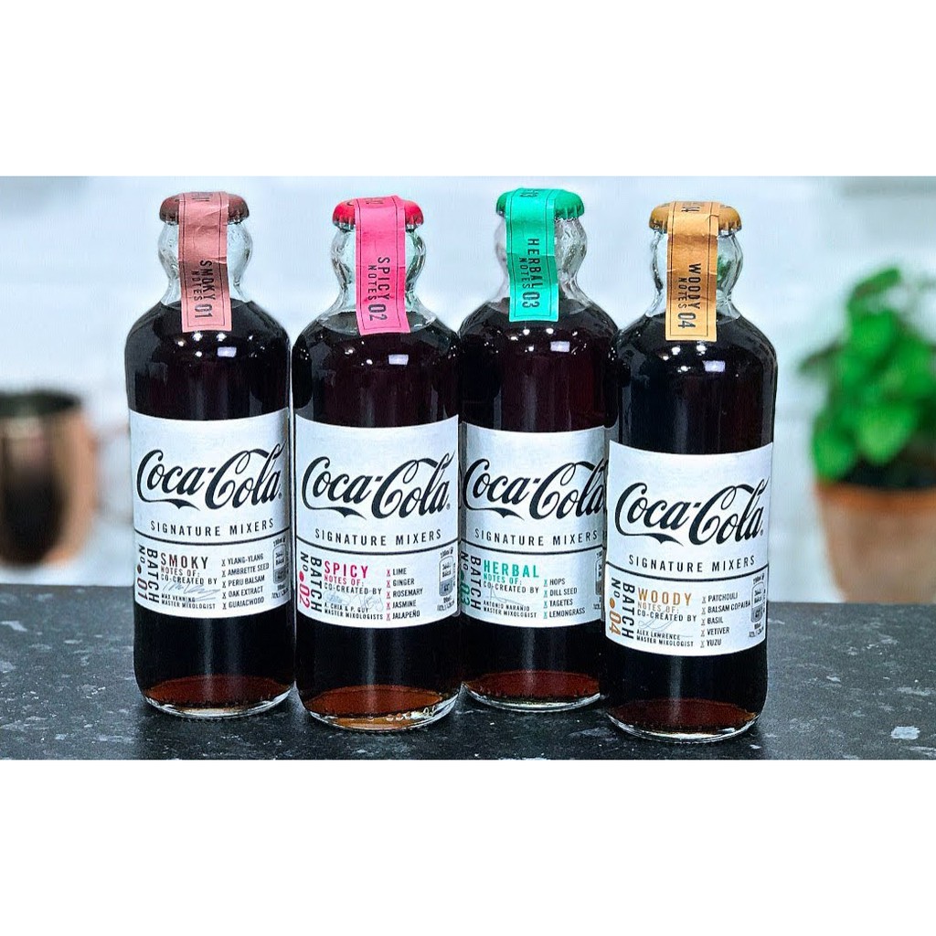 Coca-Cola UK 2019 Signature Mixers 4 Glass Bottle 200ml Set (Ready ...