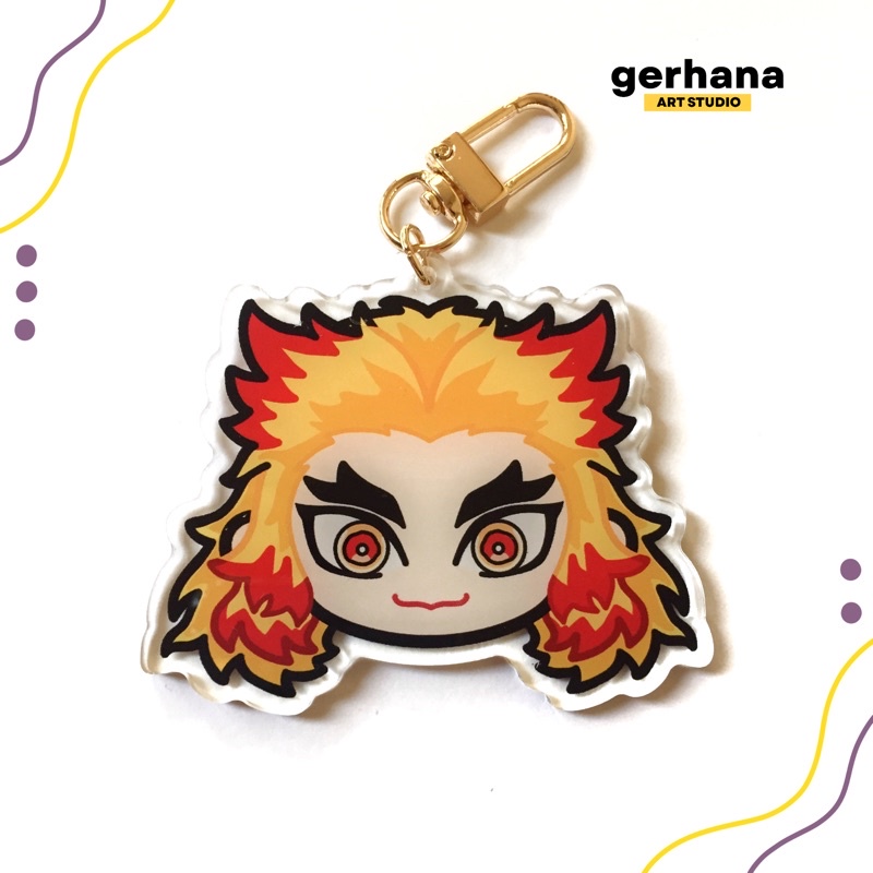 Demon Slayer Hashira Chibi Acrylic Keychain | Rengoku, Himejima, Giyuu ...