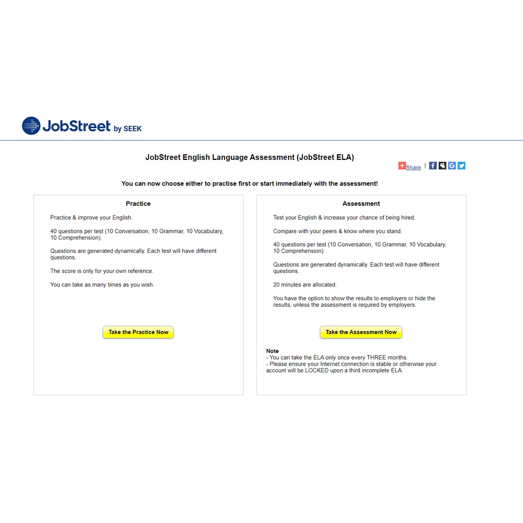 Jobstreet - English Language Assessment | Shopee Malaysia