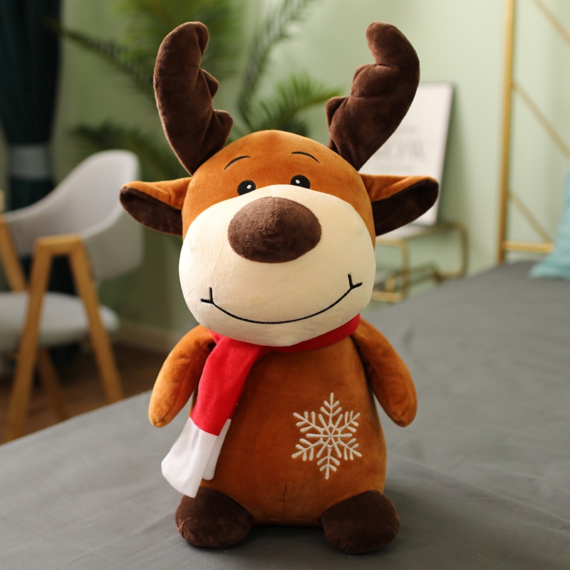 In stock Super cute and soft Santa / snowman / moose plush toy Father ...