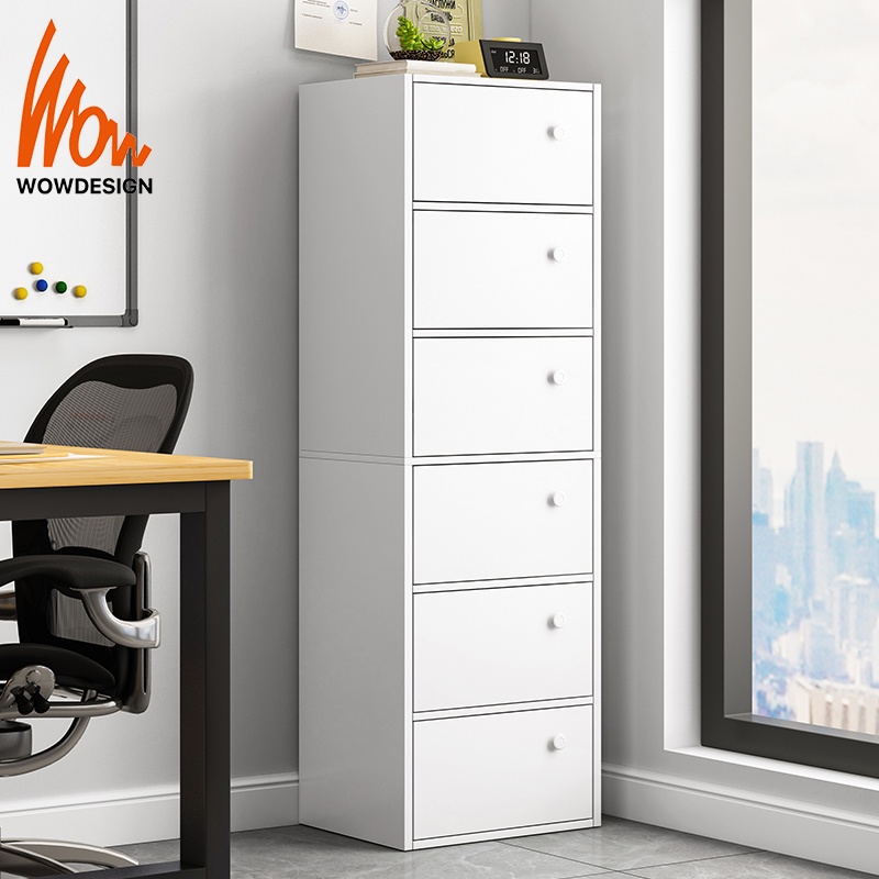 File Cabinet 6 Tier Office Storage Cabinet Bookcase Wooden Bookshelf ...