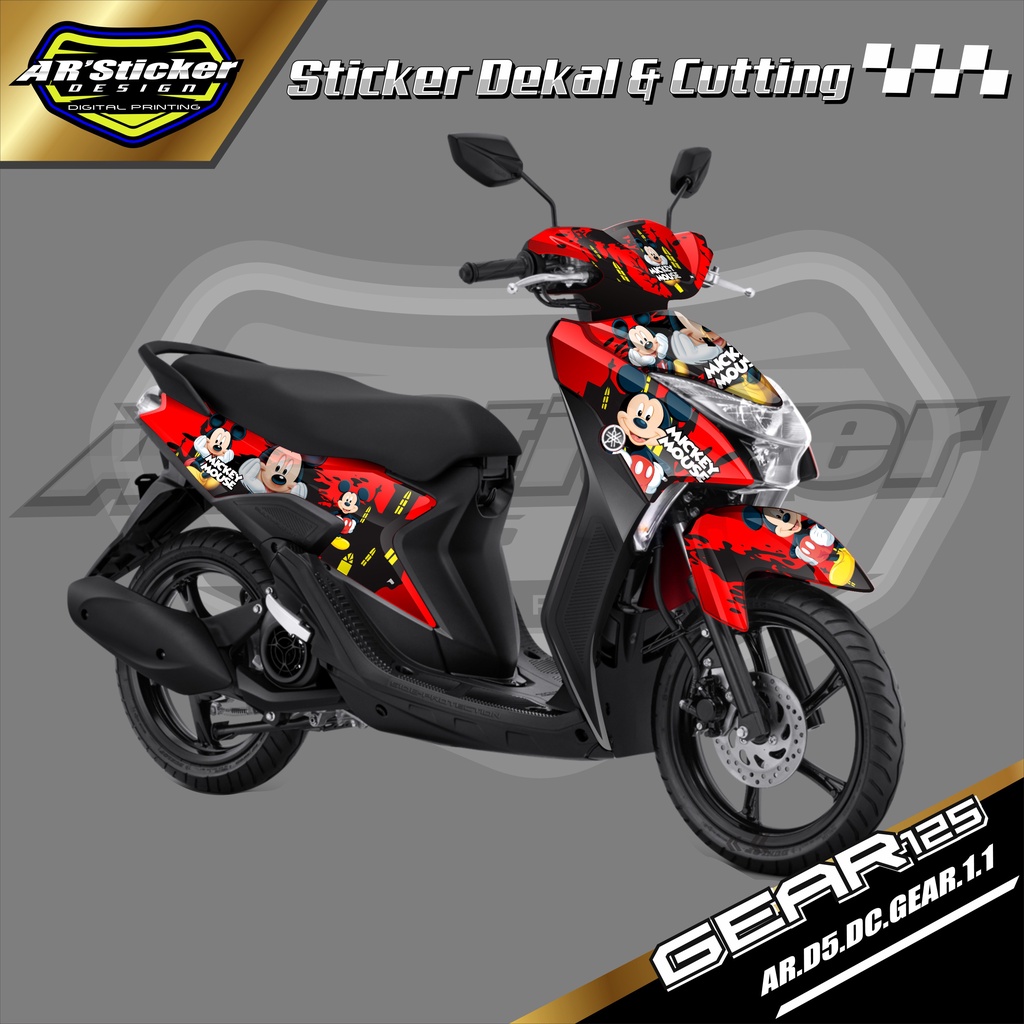 Yamaha Mio Gear 125l Sticker Decal full body - MICKEY MOUSE D5 001 ...