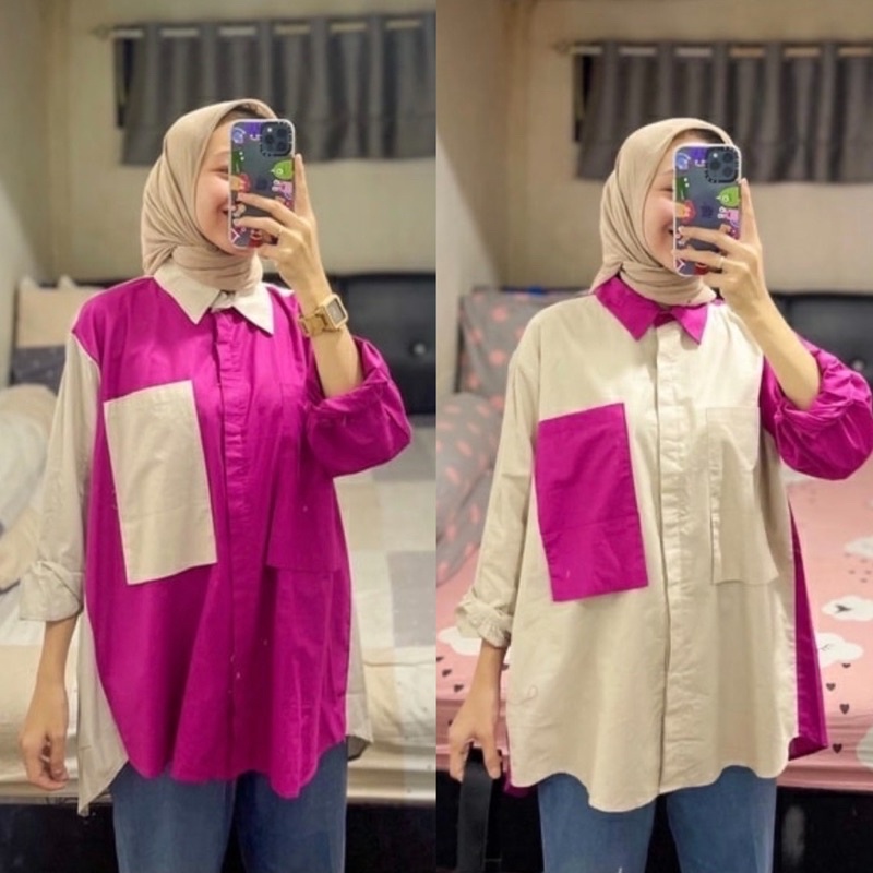 KEMEJA MISTA TOP / SHIRT BLOUSE WOMEN'S CLOTHING TOP FASHION SELEBGRAM | Shopee Malaysia