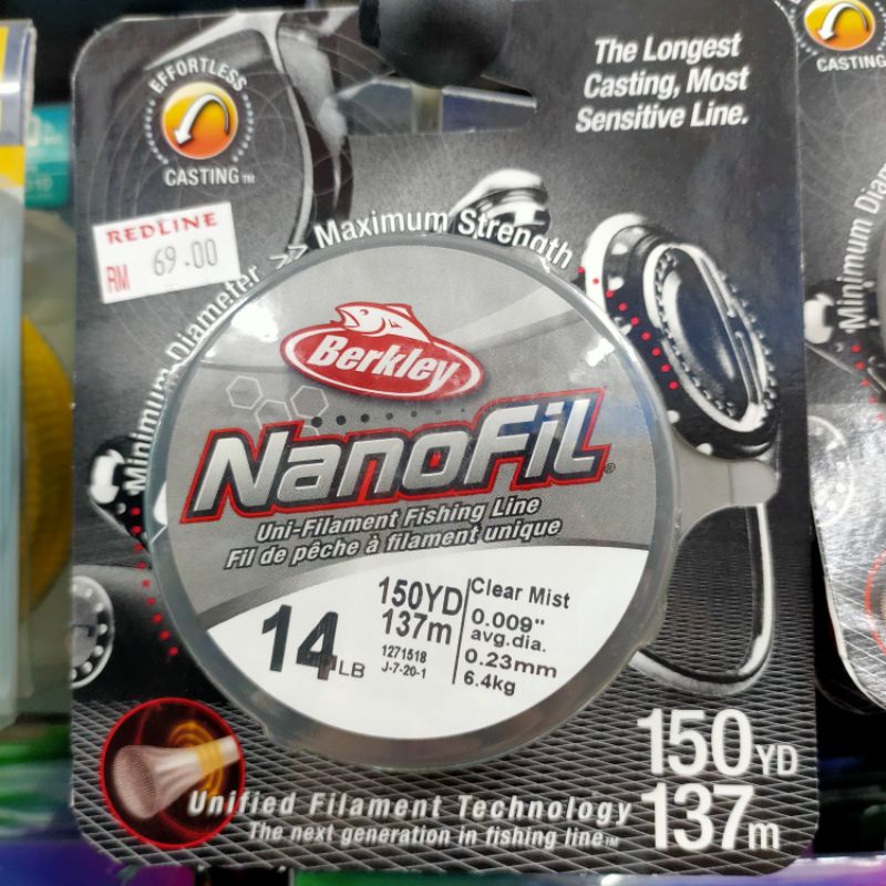 BERKLEY NANOFIL BRAID LINE 150YDS/300YDS UNI-FILAMENT BRAIDED LINE ...