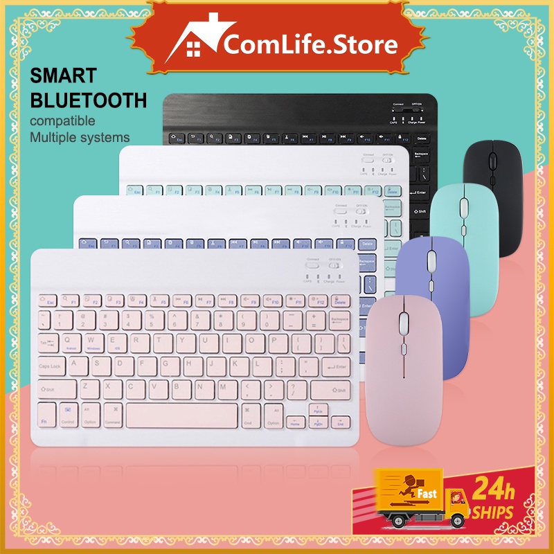 ⚡READY STOCK⚡Mini Wireless Suit Bluetooth Quiet Slim Keyboard and mouse ...