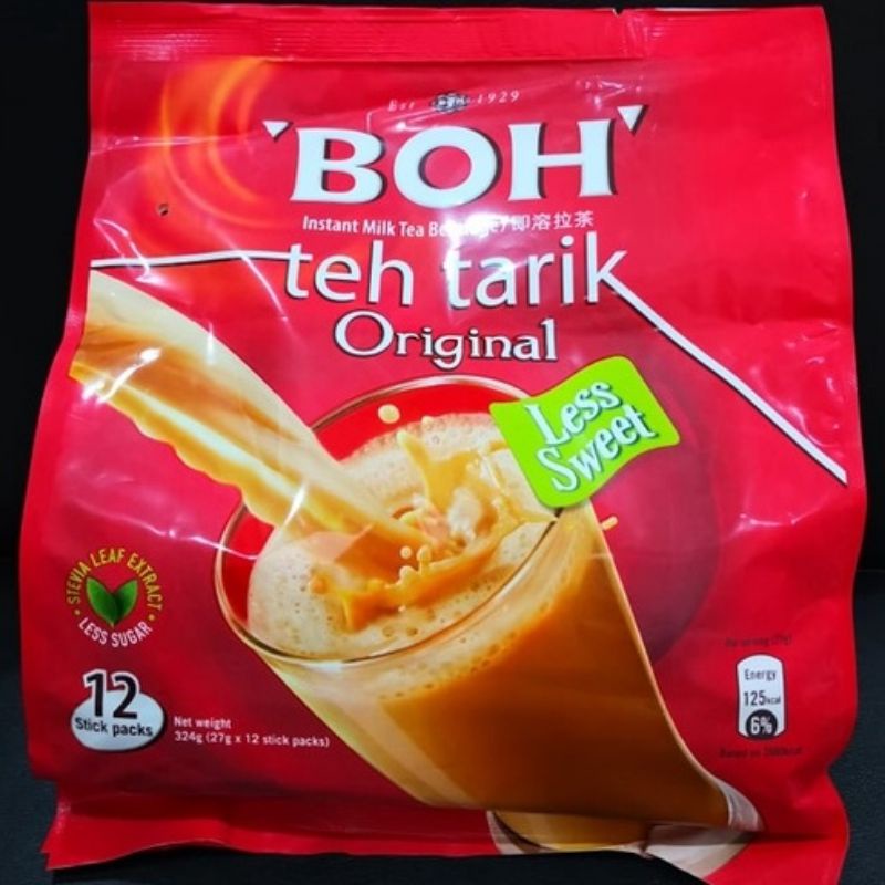 BOH Teh Tarik Original Less Sweet Less Sugar Tea (12 sachets/pack ...