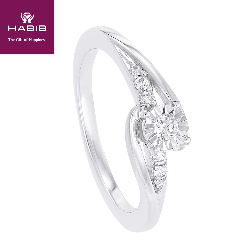 HABIB Diamond Ring in 375/9K White Gold 261921121 | Shopee Malaysia