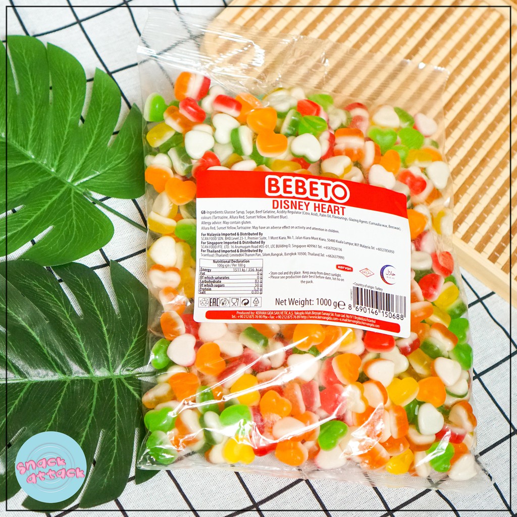 Bebeto Disney Heart Gummy Candy [HALAL] - 1kg [READYSTOCK] | Shopee ...