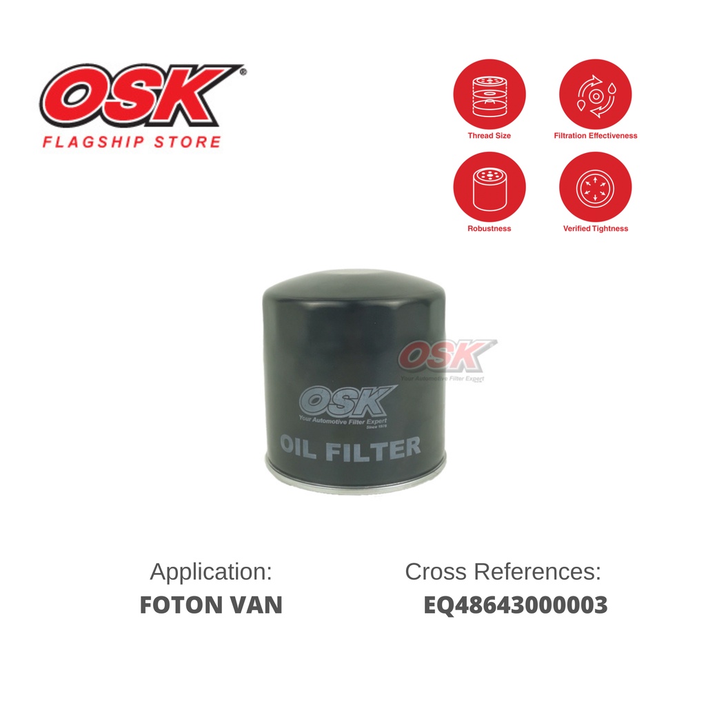 OSK OIL FILTER for FOTON VAN (EQ48643000003) | Shopee Malaysia