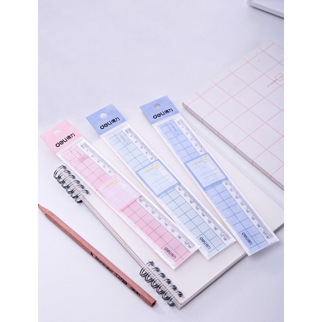 Deli Wave Ruler Transparent Plaid Acrylic Plastic Ruler for Students ...