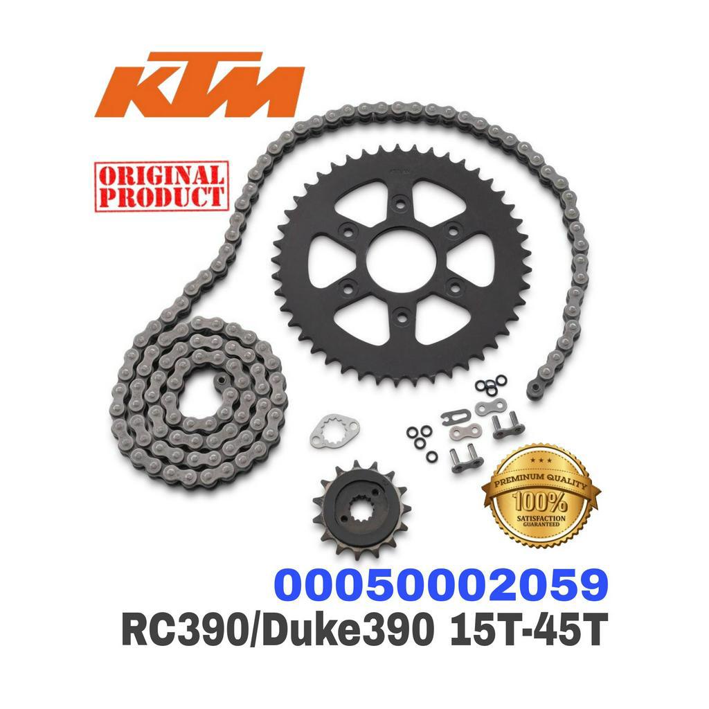 00050002059 Sprocket Set ORIGINAL KTM Duke390 V2 6Hole 520 DID Black ...